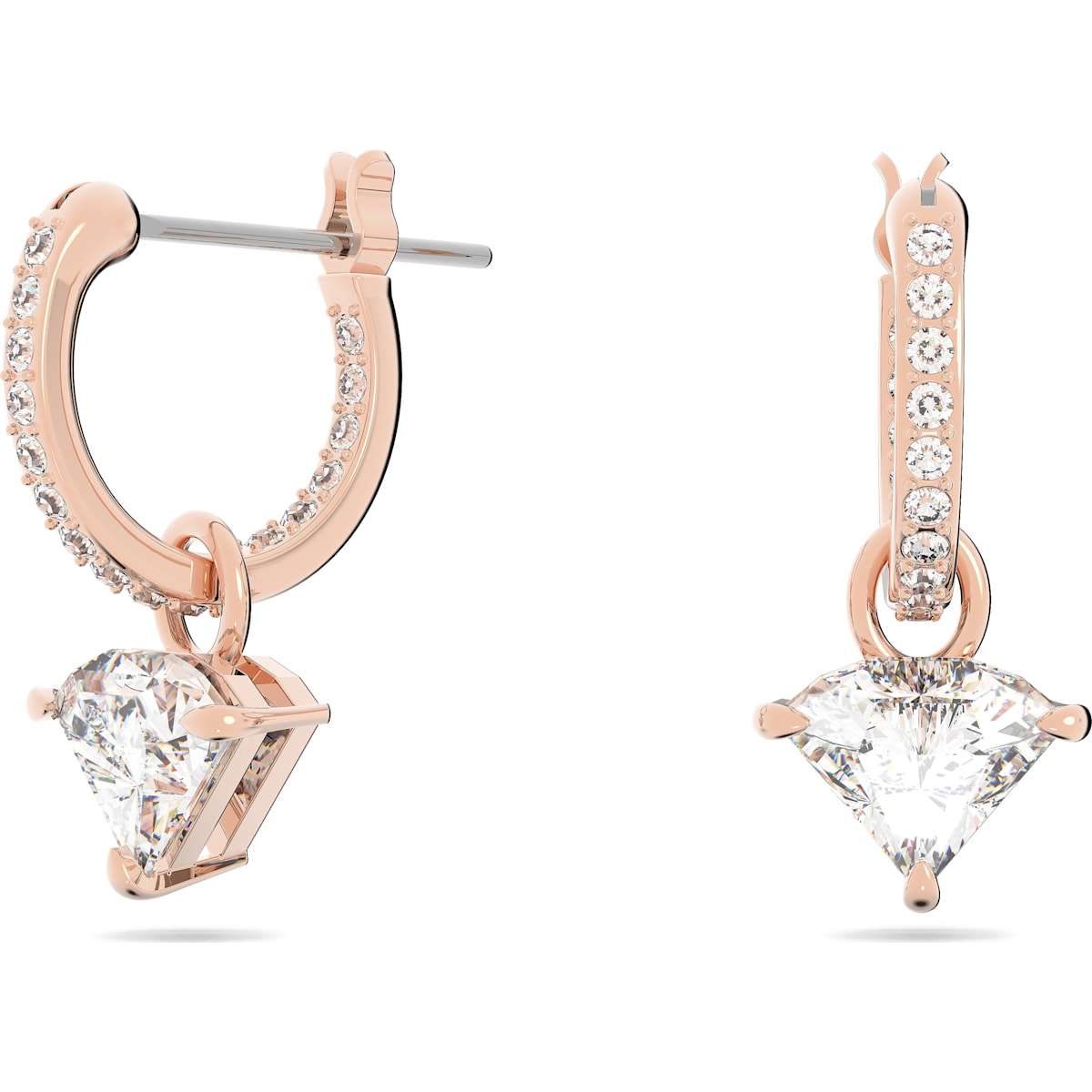 Swarovski Millenia drop earrings, Octagon cut, White, Rhodium plated ...
